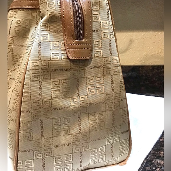 Givenchy | Bags | Givenchy Monogrammed Canvas Leather Trim Travel Bag ...